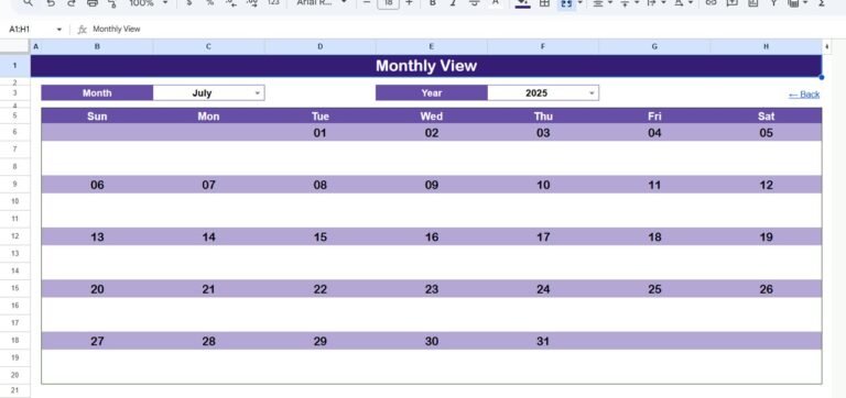 CSR Events Calendar in Google Sheets - Next Gen Templates