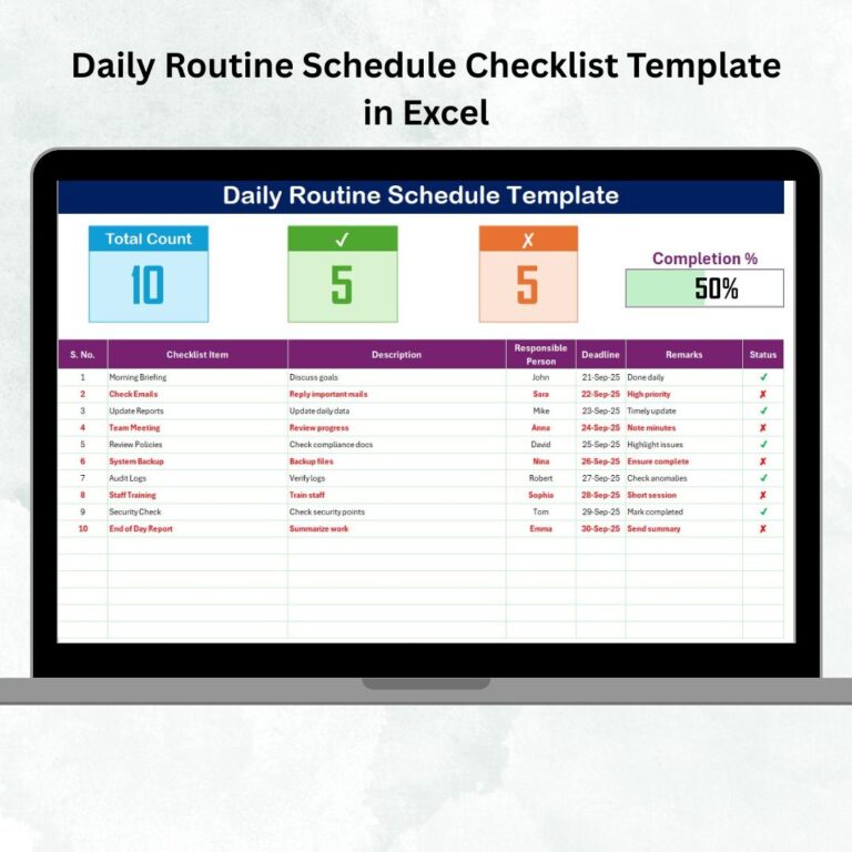 KPI Tracking Schedule in Excel - Next Gen Templates