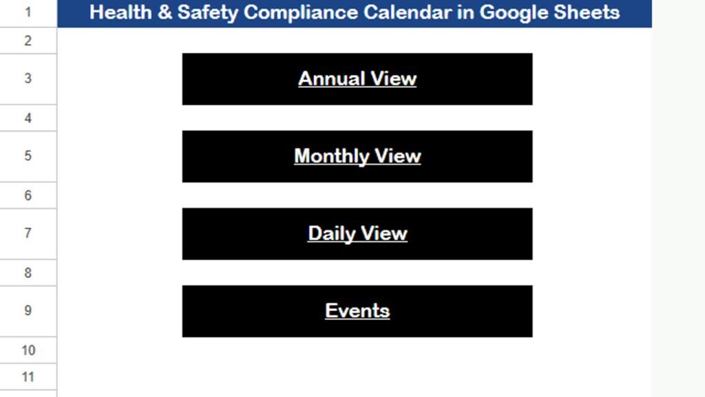 Health & Safety Compliance Calendar in Google Sheets - Next Gen Templates