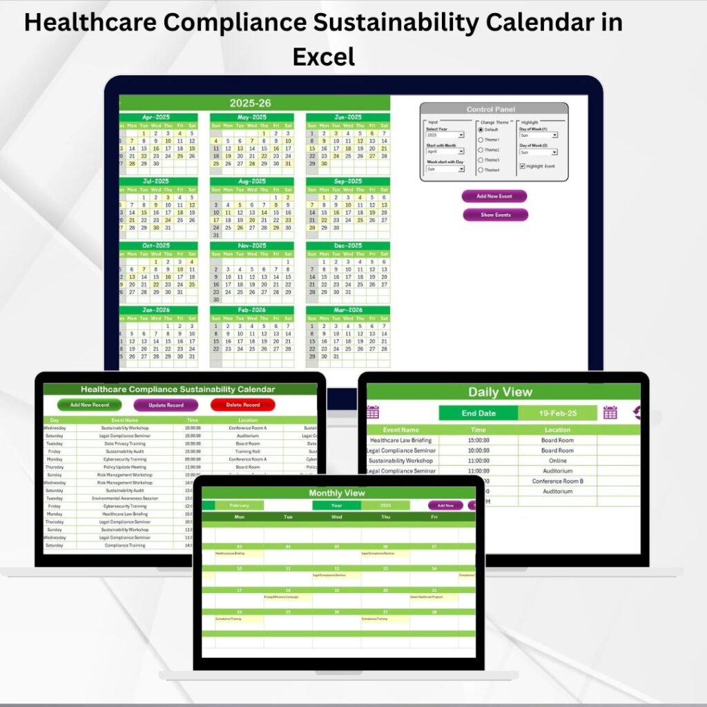 Legal Compliance Calendar in Excel - Next Gen Templates