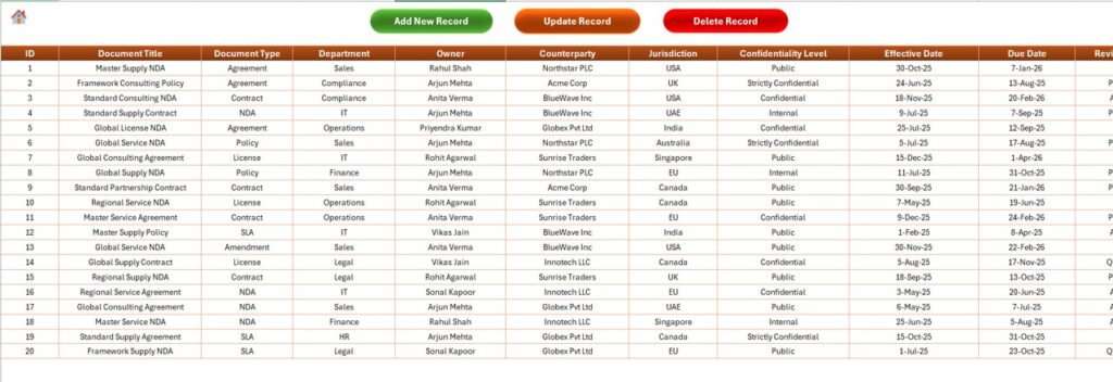 Legal Document Review Tracker in Excel - Next Gen Templates