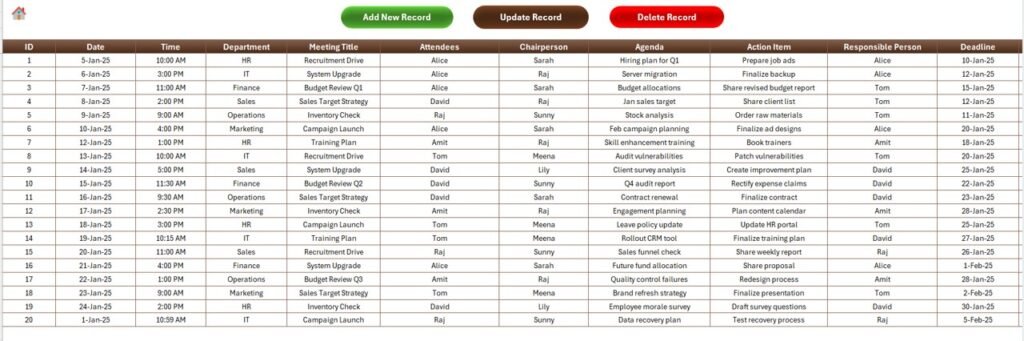 Team Meeting Minutes Tracker In Excel Next Gen Templates