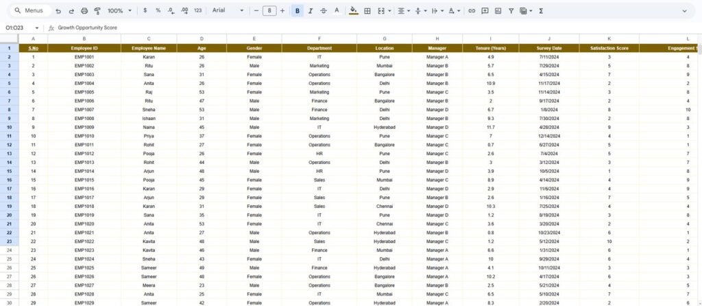 Employee Satisfaction Survey Tracker in Google Sheets - Next Gen Templates
