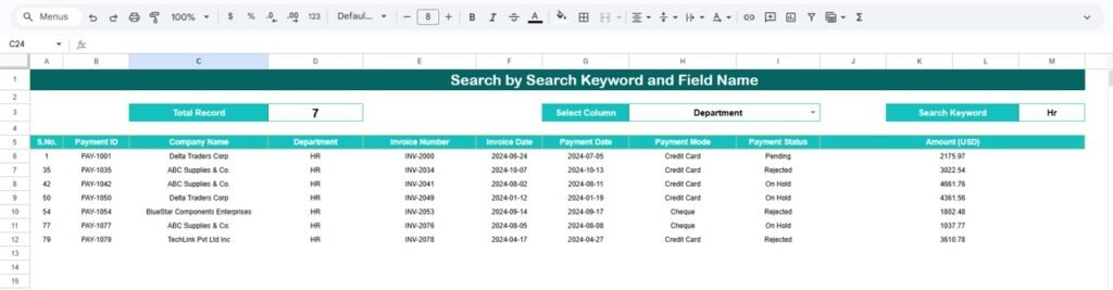Payment Processing Tracker in Google Sheets - Next Gen Templates