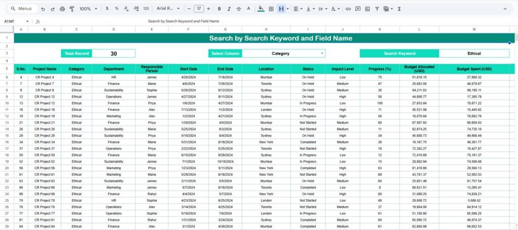Corporate Impact Intelligence Tracker in Google Sheets - Next Gen Templates