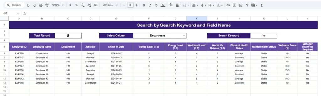 Employee Wellness Check Tracker in Google Sheets - Next Gen Templates