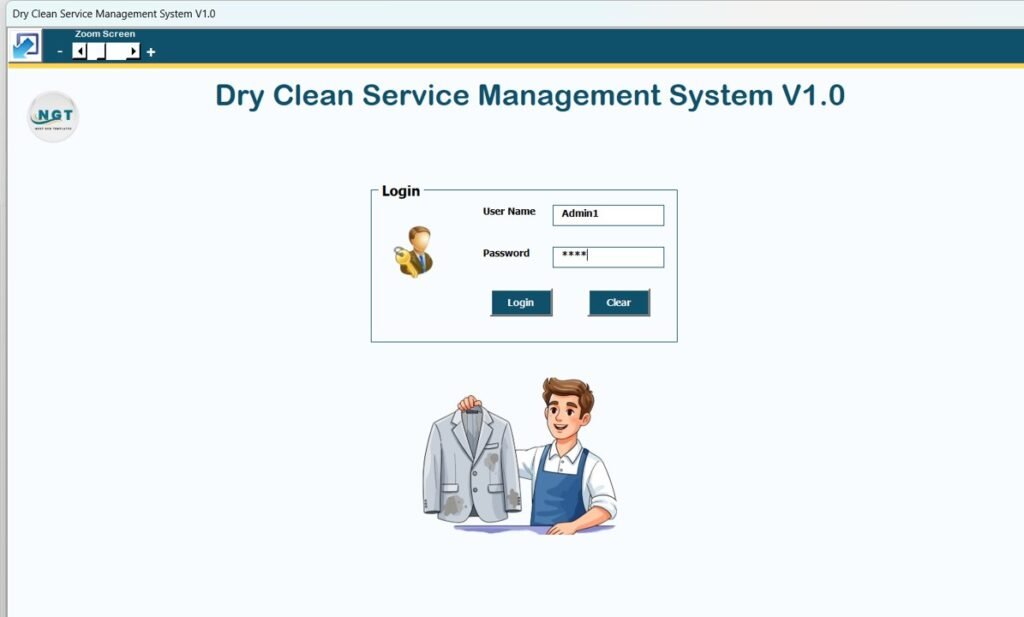 Dry Clean Service Management System V1.0 - Next Gen Templates