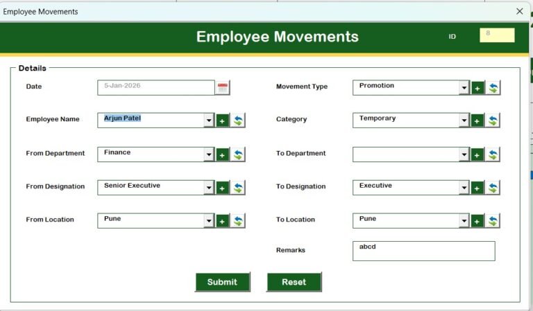 Employee Transfer and Movement Management System V1.0 in Excel VBA ...