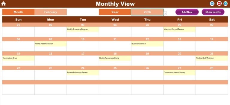 Healthcare Planning Calendar in Excel - Next Gen Templates