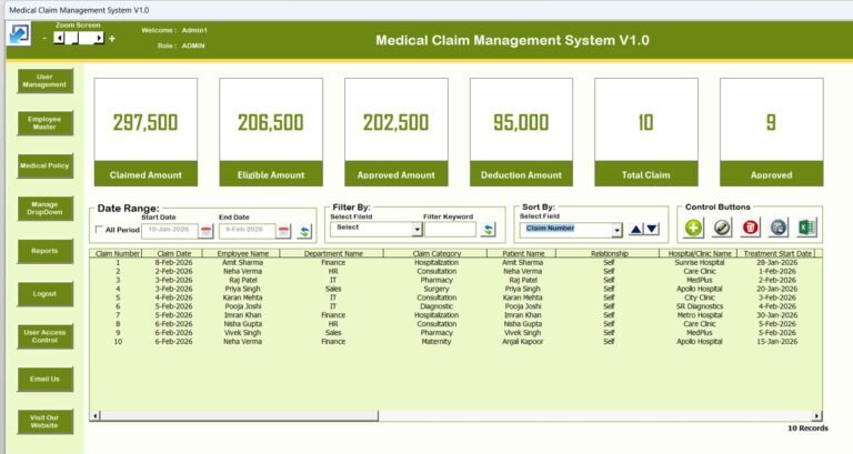 Medical Claim Management System V1.0 - Next Gen Templates