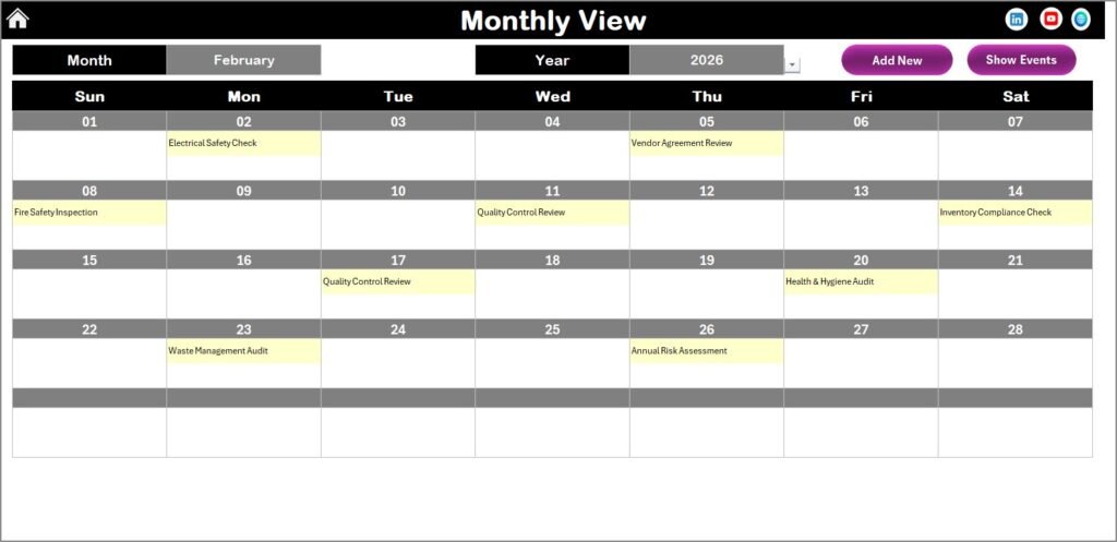 Retail Compliance Calendar in Excel - Next Gen Templates