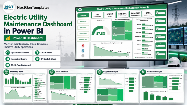 Electric Utility Maintenance Dashboard in Power BI - Next Gen Templates