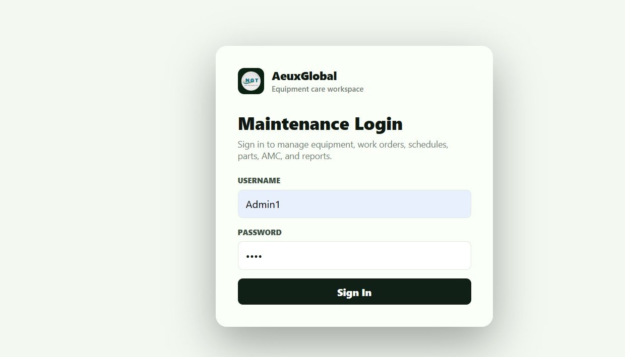 Equipment Maintenance Management System Web App - Neotech Navigators