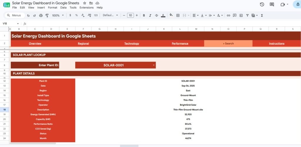 Solar Energy Dashboard in Google Sheets - Next Gen Templates