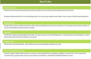 Task Assignment Data Entry System in Excel - Next Gen Templates