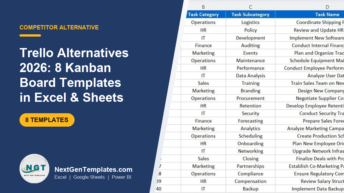 Trello Alternatives 2026: 8 Kanban Board Templates in Excel & Sheets ...